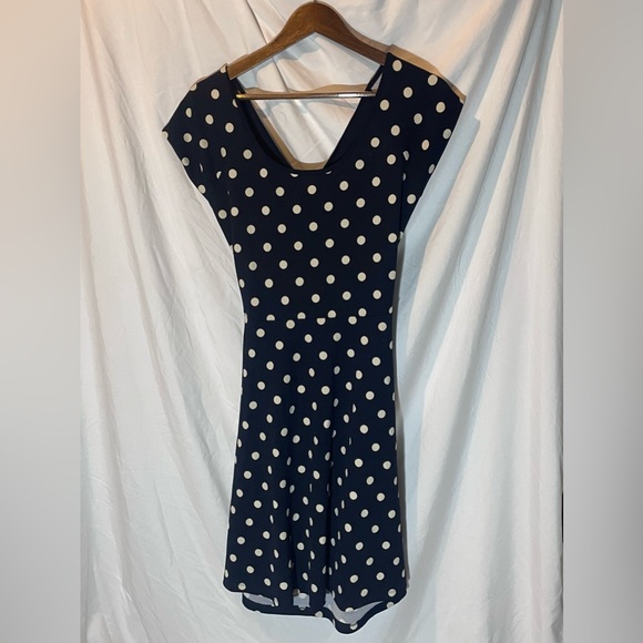 Gilli | Dresses | Gilli Rinna Polka Dot Skater Dress W Criss Cross Back ...